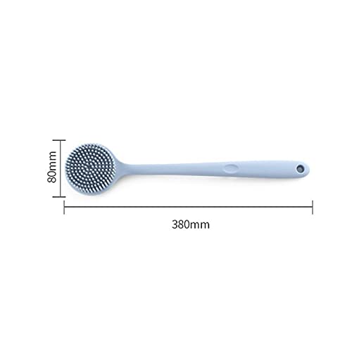 INGVY Dry Brushing Body Brush Long Handle Multifunctional Silicone Brush Body Double-Sided Bath Shower Brush Back Massage Exfoliation Wisp Body Scrub Brush (Color : B)