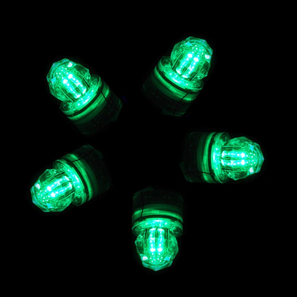 Dr.Fish 5 Pack LED Deep Drop Fishing Lights Diamond Lights Water Activate LED Lighted Lures Deep Drop Rig Fishing Flashers Hablibut Tuna Swordfish Green