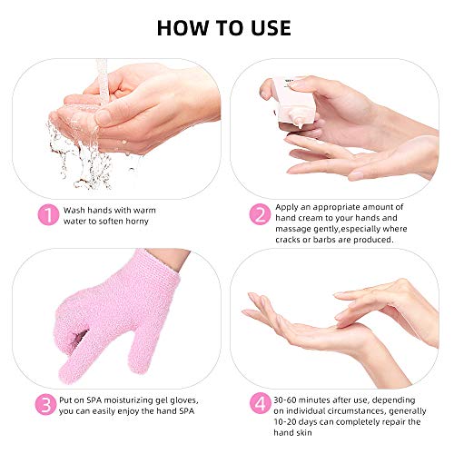 Moisturizing Socks & Gloves for Moisturize Soften Repairing Dry Cracked Hands Feet Skin Care (Pink, Glove+Sock)