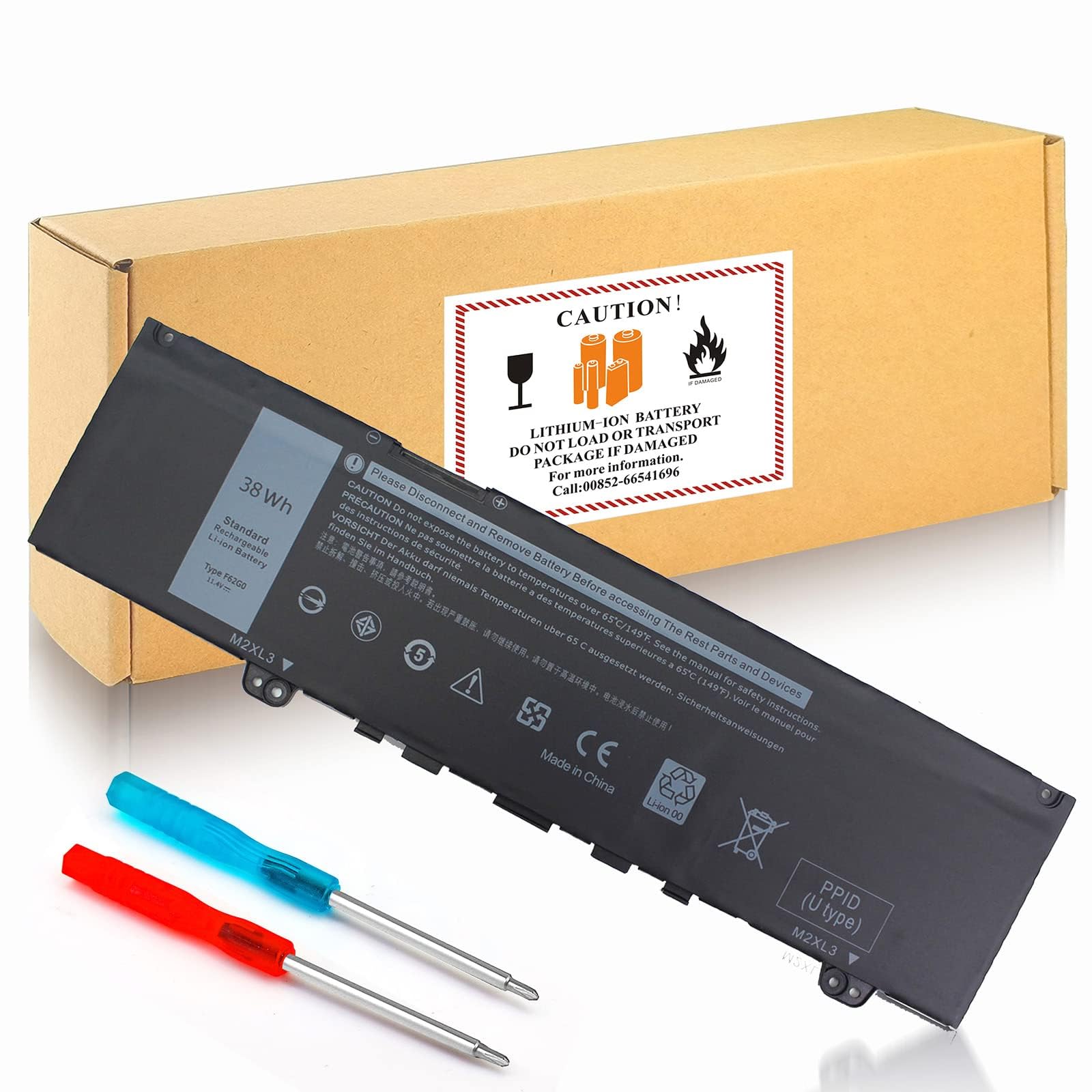 Boyuteceer F62G0 Battery Replacement for Dell Inspiron 13 7000 2 in 1, P83G P83G001 P91G001 P91G P87G 39DY5 039DY5 13 5370 7370 7373 7380 7386 13MF Vostro 5370RPJC3 0RPJC3(38Wh/11.4V)