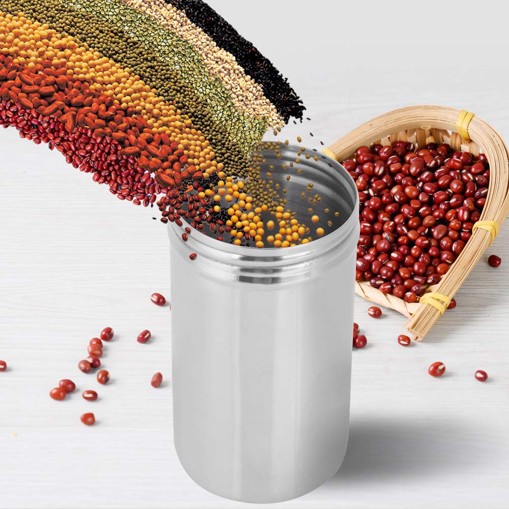 UPQRSG Stainless Steel Sealed Storage Jar, Portable Tea Coffee Beans Container, Metal Waterproof Small Bottle Multipurpose Container, Kitchen Cup for Tea Coffee Sugar Seasoning Storage[L]
