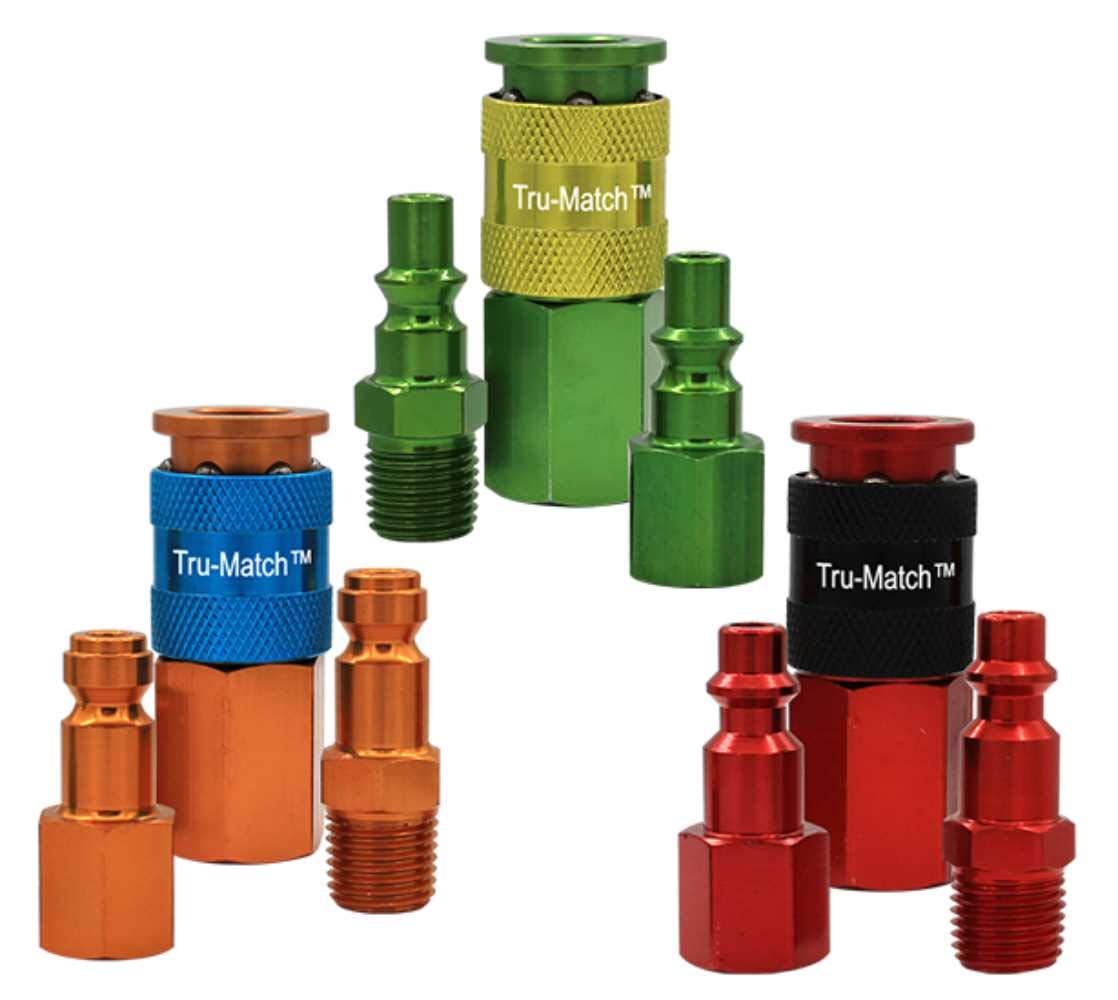Tru-Flate 13-307G Tru-Match 1/4" A Design x 1/4" NPT Aluminum Plug/Coupler Set
