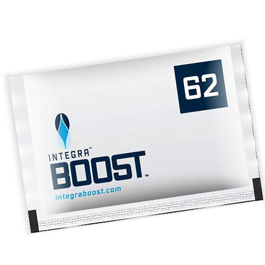 Integra Boost 67g 62% Percent 100 Pack for Humidity Control- Premium Humidifier Packets Preserve Herb Smell. Moisture Curing Gel Packs for Cigar, Humidor and Cannador. Free Legalize Tomatoes Sticker