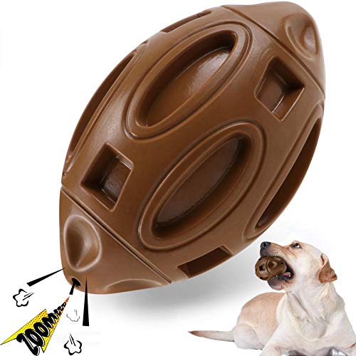 YUANDAO Dog Ball Dog Squeaky Toys for Aggressive Chewers, Almost Indestructible Rubber Puppy Chewing Ball with Squeaker Durable Pet Teeth Cleaning Toy for Medium and Large Breed
