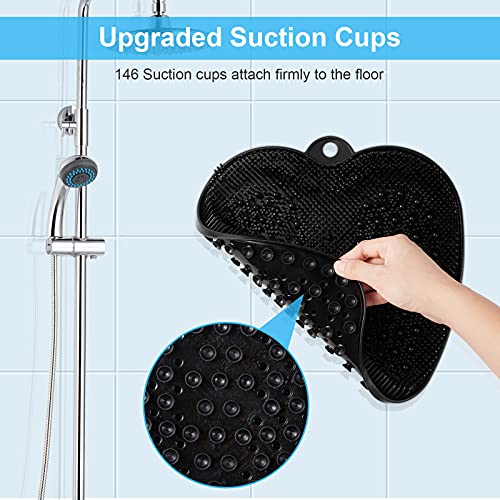 HONYIN XL Size Large Shower Foot Scrubber Mat - Cleans,Exfoliation,Massages Your Feet Without Bending, Foot Circulation & Relieve Tired Feet, Foot Scrubber for Use in Shower with Non-Slip Suction Cups