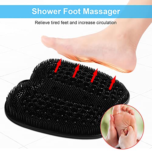 HONYIN XL Size Large Shower Foot Scrubber Mat - Cleans,Exfoliation,Massages Your Feet Without Bending, Foot Circulation & Relieve Tired Feet, Foot Scrubber for Use in Shower with Non-Slip Suction Cups