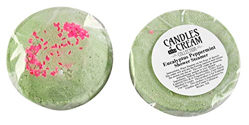 Candles and Cream Eucalyptus Peppermint Shower Steamer-Aromatherapy & Stress Relief, Restore & Soothe Body-Set of 2
