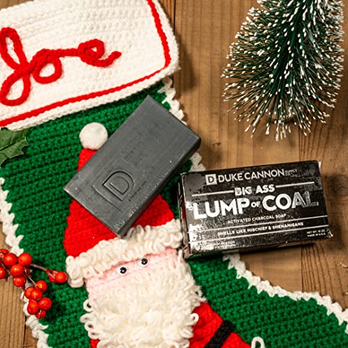 Duke Cannon Supply Co. Big Ass Lump of Coal Soap Bar for Men Holiday Edition (Bergamot & Black Pepper Scent) Multi-Pack - Superior Grade, Extra Large, Paraben-free, All Skin Types, 10 oz (3 Pack)