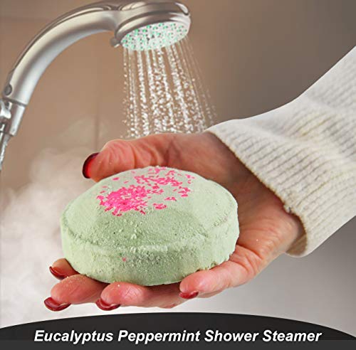 Candles and Cream Eucalyptus Peppermint Shower Steamer-Aromatherapy & Stress Relief, Restore & Soothe Body-Set of 2