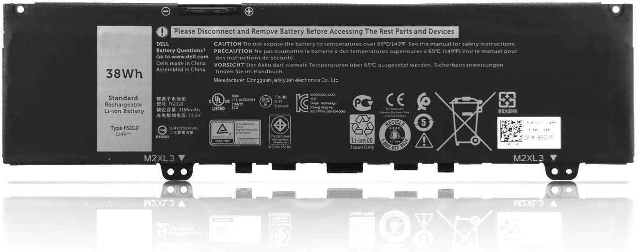 SERNNO F62G0 Replacement Battery Compatible with 13 7000 5370 7370 7373 7380 7386 Convertible P83G001 P83G002 P87G001 Vostro 5370 D1525S D1505G R1605S D2505G F62GO CHA01 RPJC3 0RPJC3