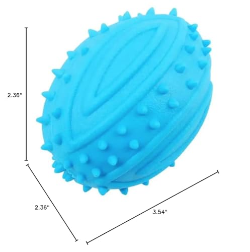 Mias Pawsome Pets Rugby Football Dog Squeaky Chew Toy: for Fetch and Teeth Cleaning Ball, for Small to Medium Breeds