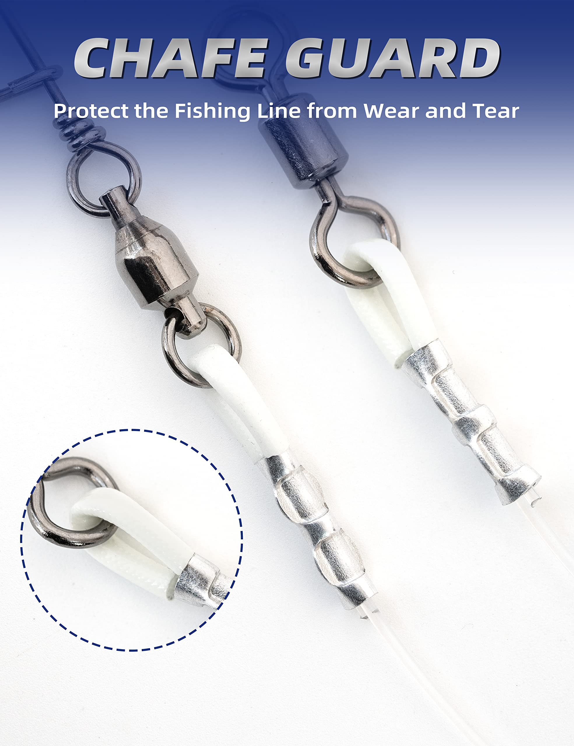 BLUEWING Fishing Deep Drop Rig with Glow Tubes 1pc Snapper, Tilefish Rig with 12/0 Stainless Steel Hooks, Barrel Swivel, 300lbs Line, 1pc