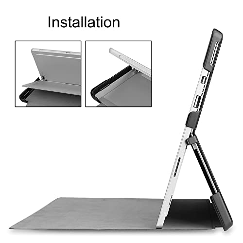 ZZOUGYY Tablet Case for Microsoft Surface Pro 4/5/6/7 12.3" - Ultra Slim Folio Stand, Lightweight Faux Leather, Dark Blue - Luxury Design, Water Resistant, Perfect for Working and Entertaining
