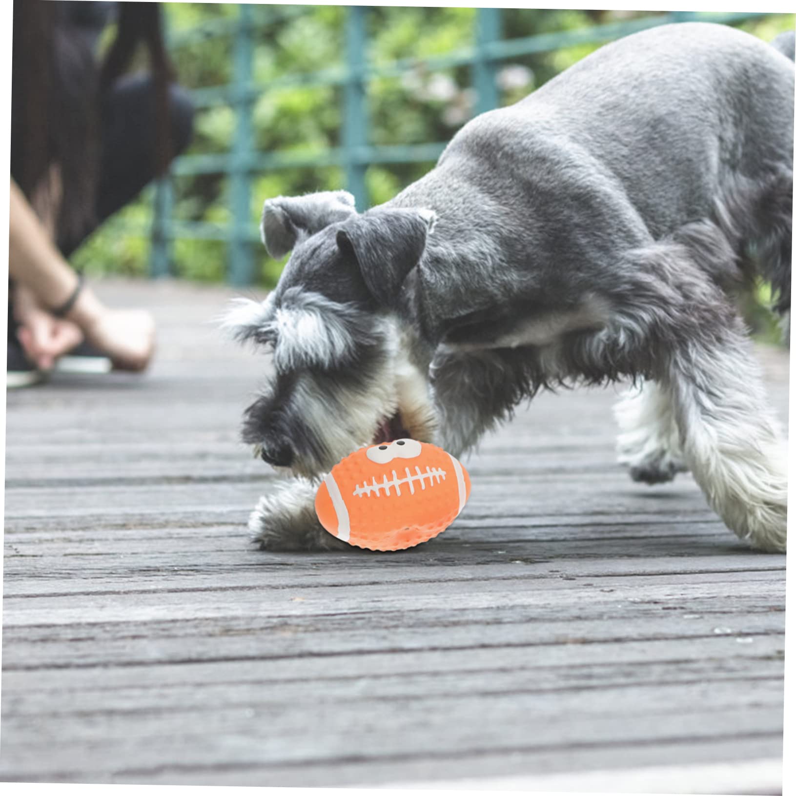 Didiseaon 3pcs Latex Squeaky Rugby Dog Toy Pet Squeaky for Outdoor Play Random Color