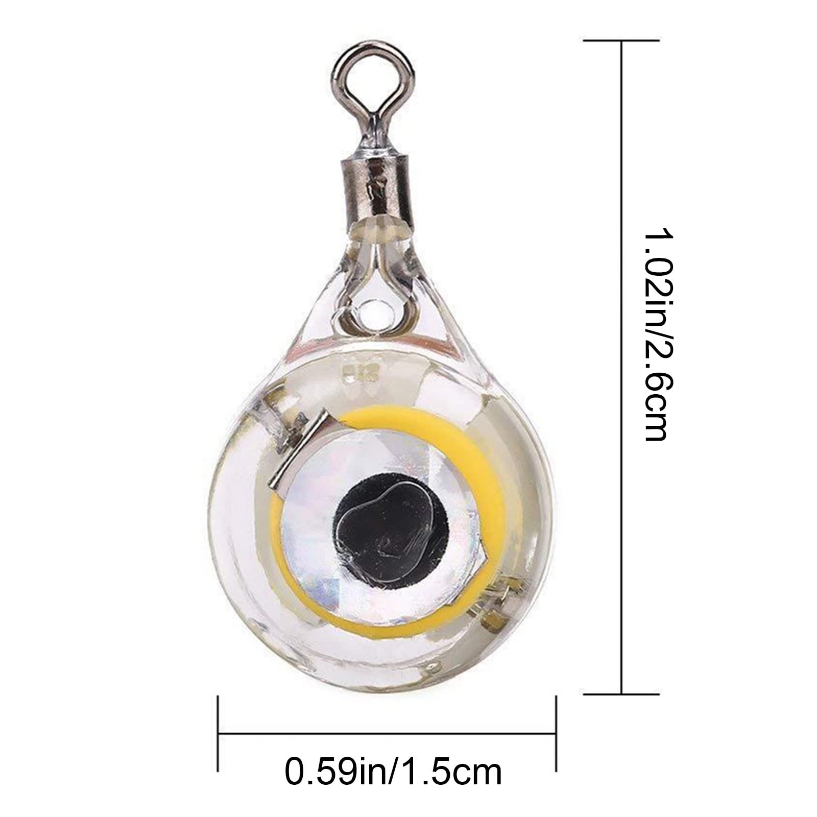GTHFINE Led Fishing Lures Kit, Underwater Fishing Light, Small Fish Eye Hairtail Mini Lure Fish Light Set Fish Light, Fishing Spoons Underwater Flasher Diamond Lights Trolling Lures Halibut Rig-5pcs