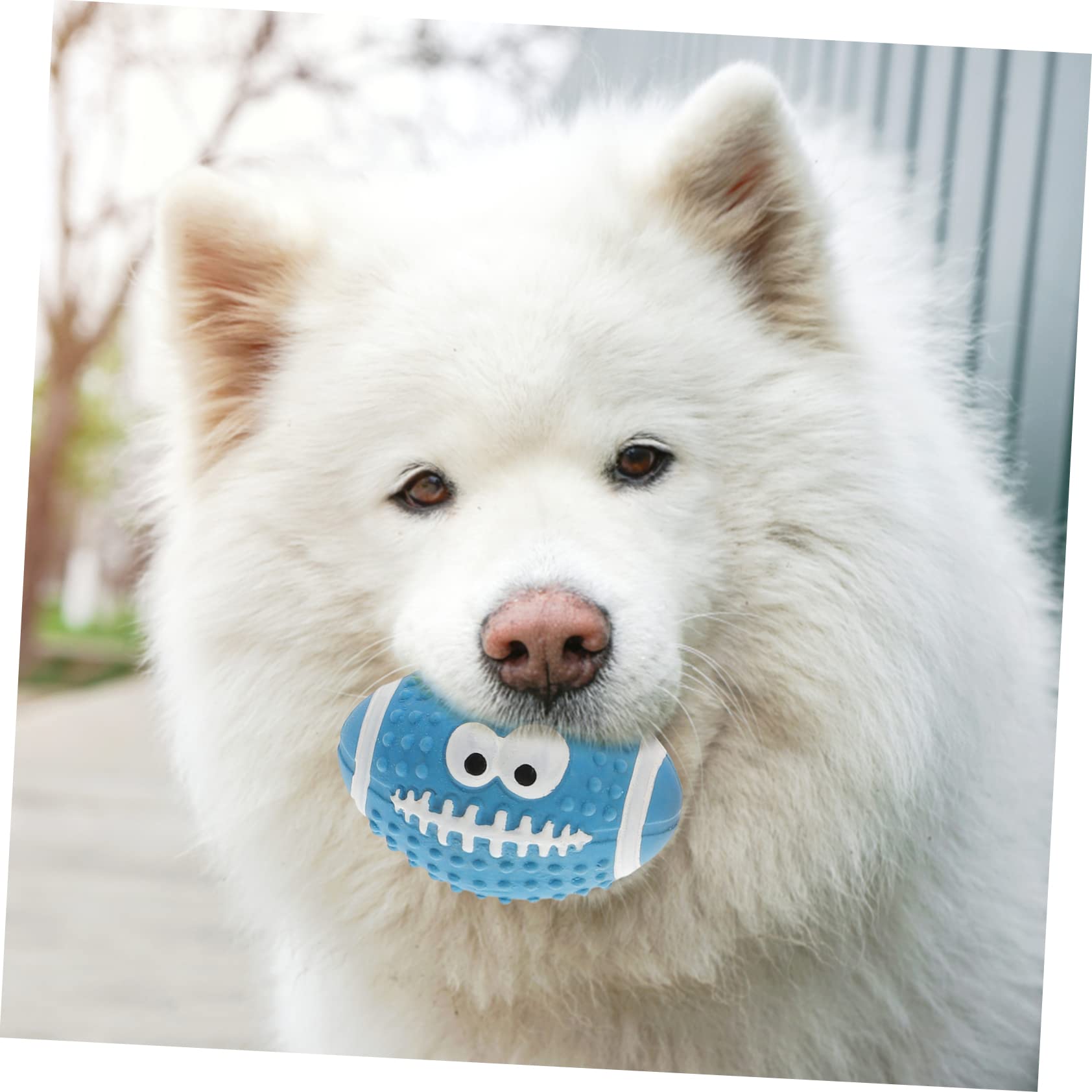 Didiseaon 3pcs Latex Squeaky Rugby Dog Toy Pet Squeaky for Outdoor Play Random Color