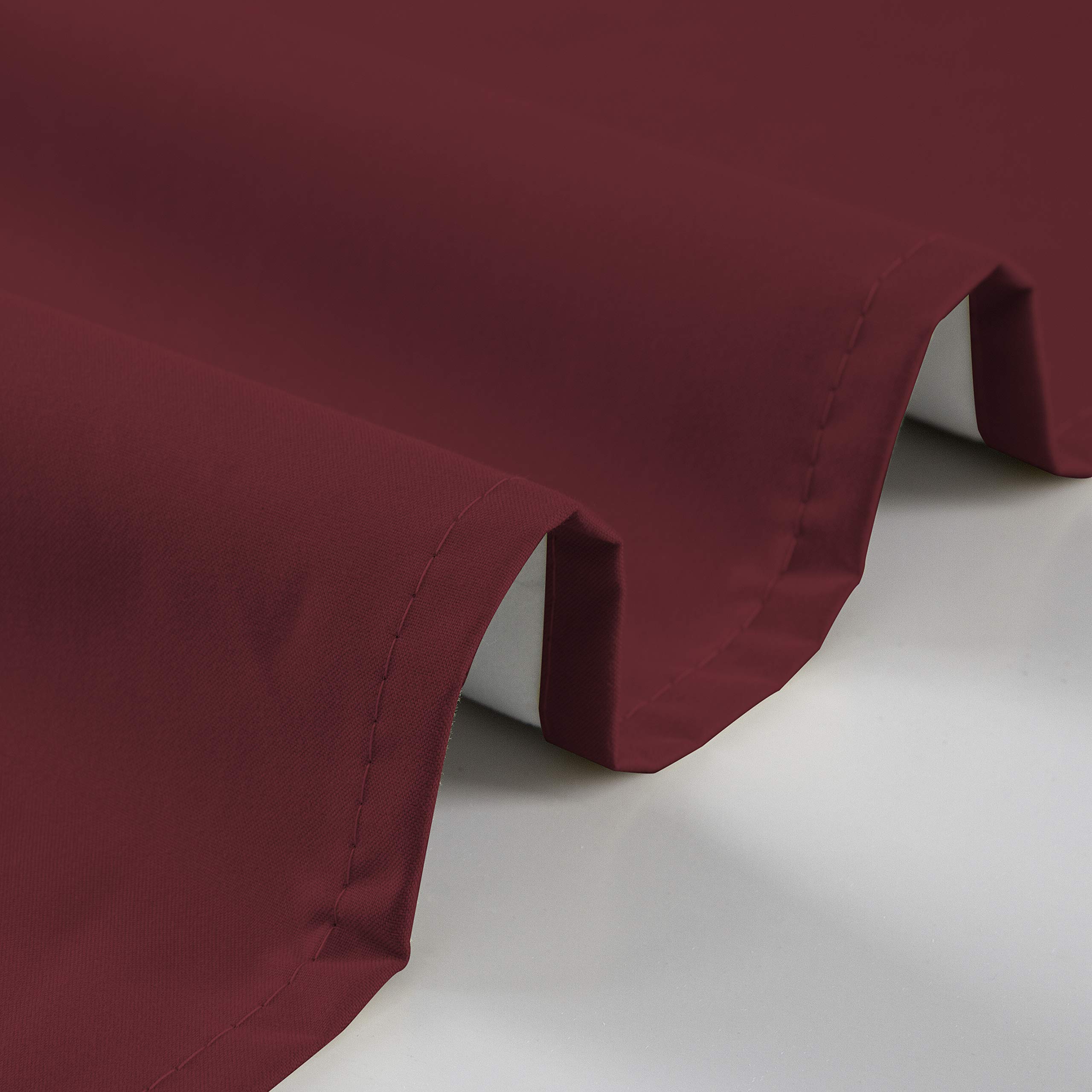 Diamond Home Linens 3 Piece 100% Blackout Lined Thermal Kitchen Window Treatment Curtain Tiers and Valance Set (36" Tiers & 14" Valance, Burgundy)