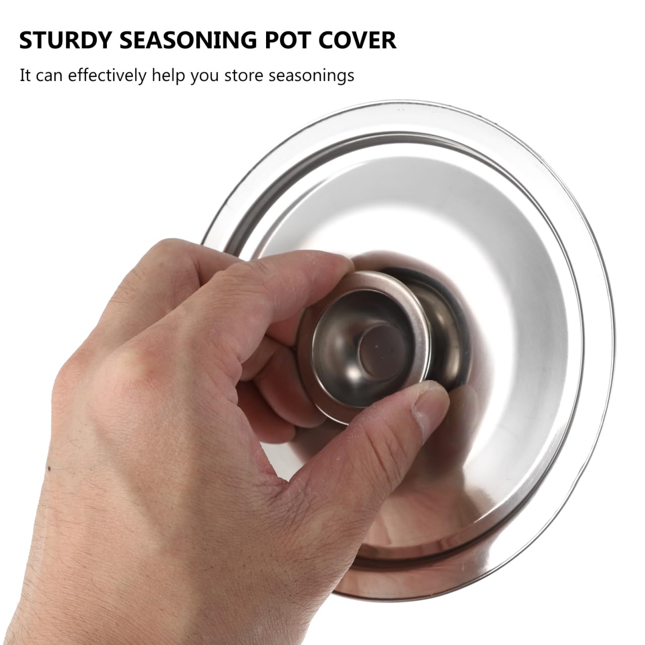 HAKIDZEL 1pc Stainless Steel Sturdy Seasoning Pot Lid Kitchen Gadget for Home Cooking Versatile Cover for Spice Pots and Seasoning Containers