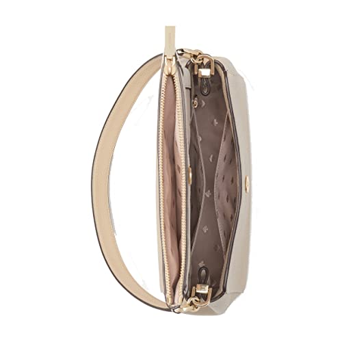 Kate Spade Leila Colorblock Pebbled Leather Flap Shoulder Bag Light Sand