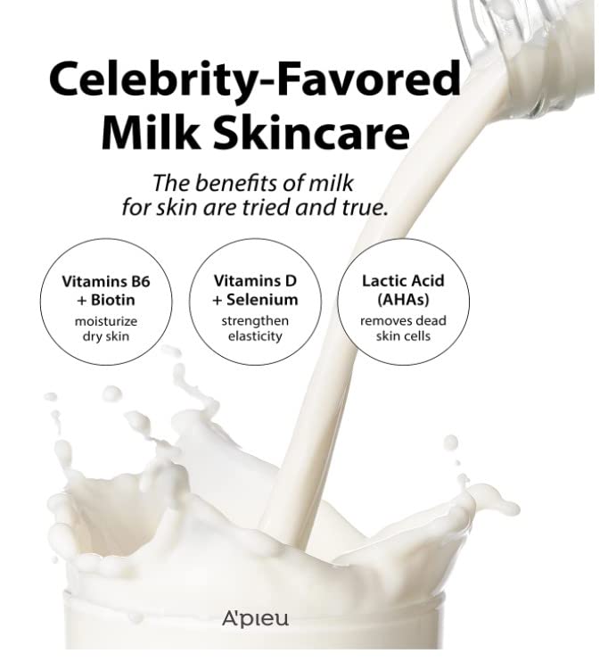 A’pieu Milk Sheet Mask (7 flavors in 1 pack) with Milk Essence to mildly exfoliate, hydrate, and brighten - Korean skincare for normal to dry skin.