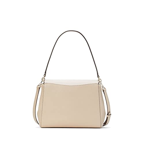 Kate Spade Leila Colorblock Pebbled Leather Flap Shoulder Bag Light Sand