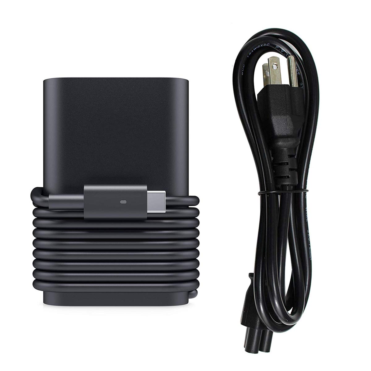 New USB-C Laptop Charger 45W for Dell XPS 13 9360 9365 9380 Adapter; Inspiron 14 7437 Latitude 7390 2in1 7275 7370 5175 5285; LA45NM150; 04RYWW; 0HDCY5