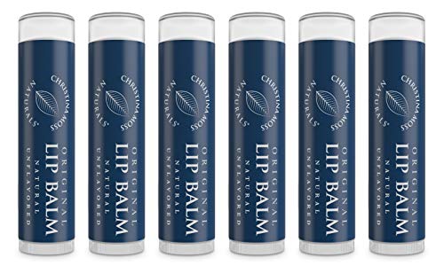 Unflavored Lip Balm for Dry Cracked Lips - Organic Beeswax Lip Moisturizer - Lip Repair For Severely Chapped Lips - Hydrating Moisturizing Lip Care Products - 6 Pack Bulk Set for Kids, Women, Men