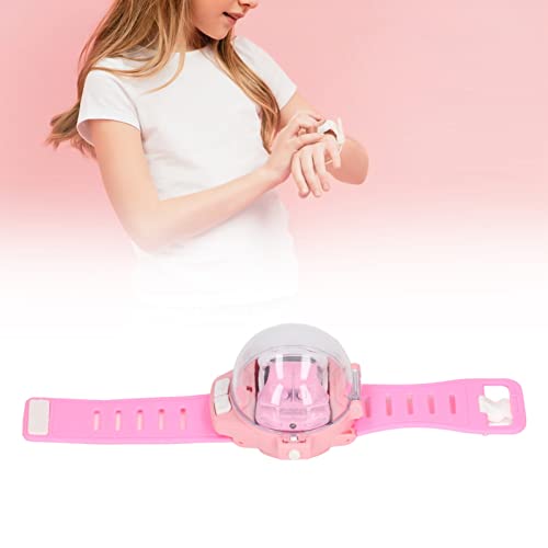 CUTULAMO Mini Watch RC Car Toy, 2.4G Independent Signal Watch RC Car Toy Dust Cover USB Cable for Outdoor(Pink Type 1)