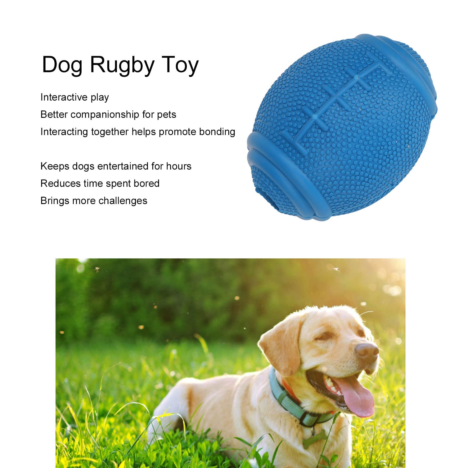Naroote Pet Chewing Toy Balls Rubber Teeth Grinding Toy for Dogs Outdoor Rubber Rugby Toy