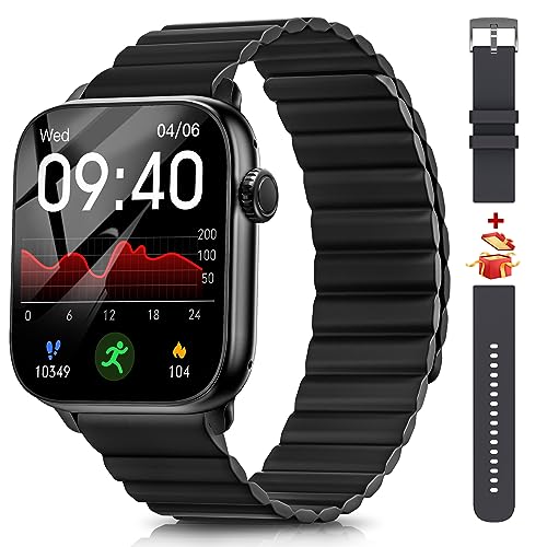 AKUMAKA Smart Watch for Men(Answer/Make Calls), 1.85'' Bluetooth Smart Watch for Android Phones and iOS, Fitness Tracker Watch with Heart Rate/Blood Oxygen/Sleep Monitor, IP68 Waterproof Sport Watch