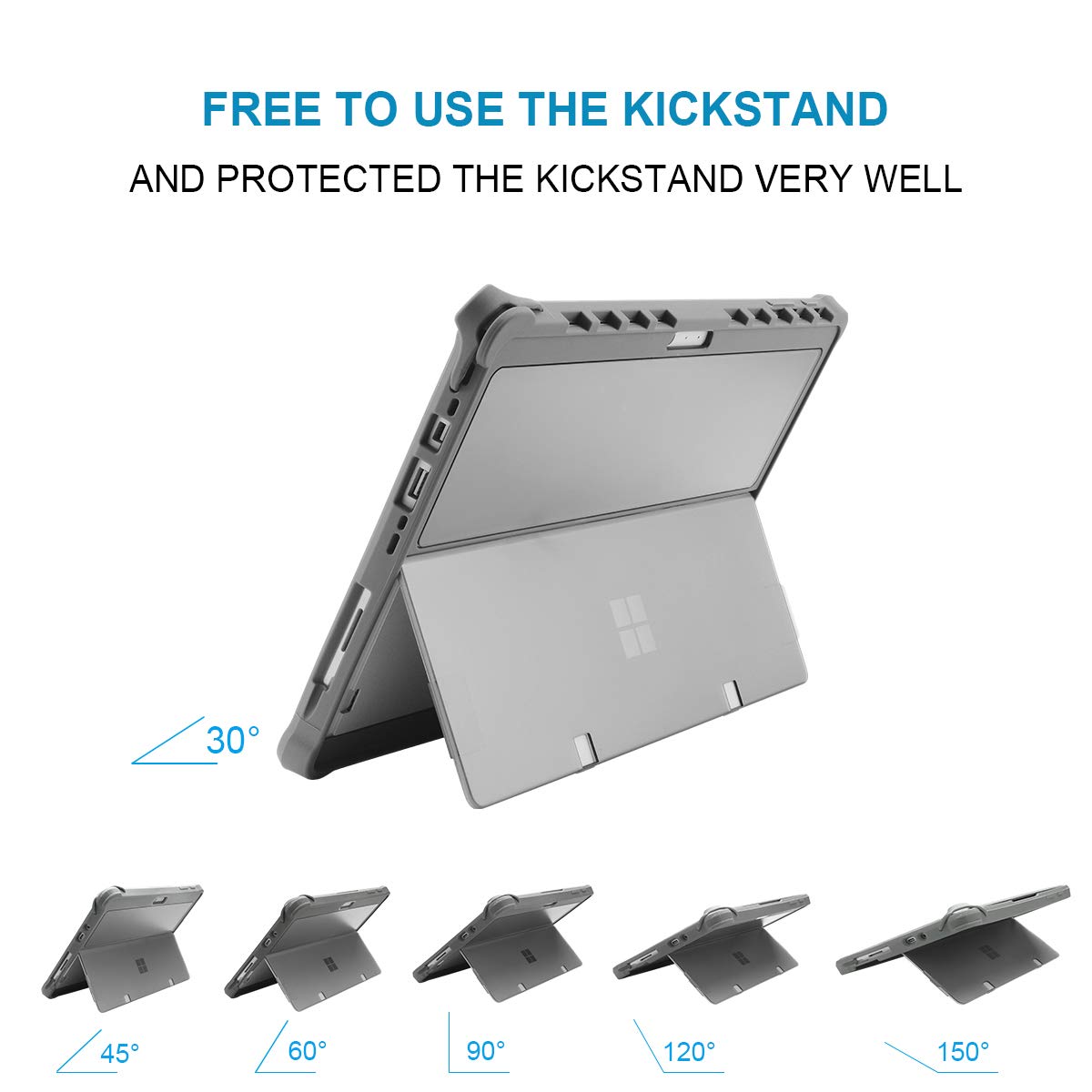 Youtec for Microsoft Surface Pro 7 Plus/Pro 7/Pro 6/Pro 5/Pro 4 Case, Surface Pro Rugged Folio Protective Cover with Pen Holder Compatible with Type Cover, Kickstand for Surface Pro 4/5/6/7/7 Plus