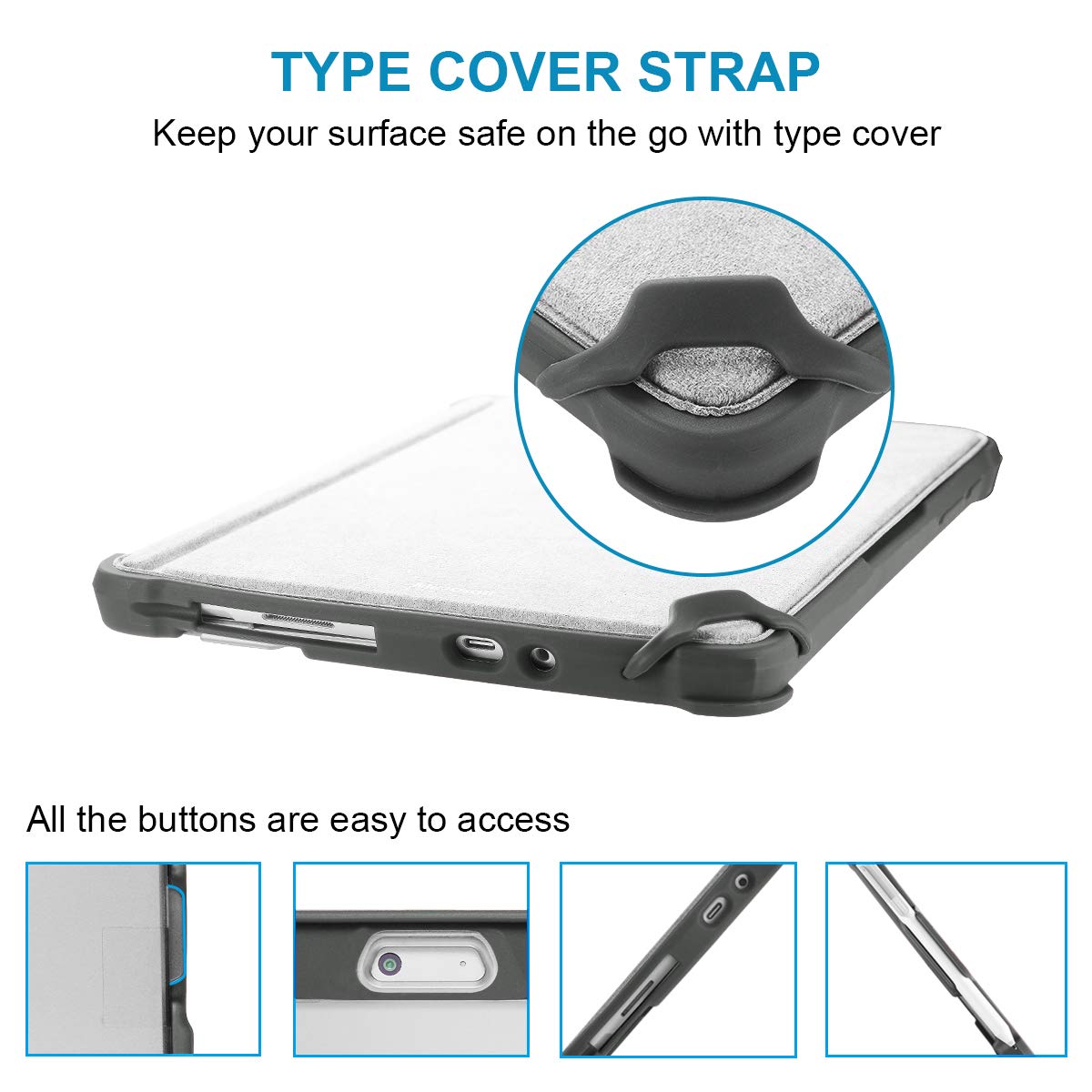Youtec for Microsoft Surface Pro 7 Plus/Pro 7/Pro 6/Pro 5/Pro 4 Case, Surface Pro Rugged Folio Protective Cover with Pen Holder Compatible with Type Cover, Kickstand for Surface Pro 4/5/6/7/7 Plus