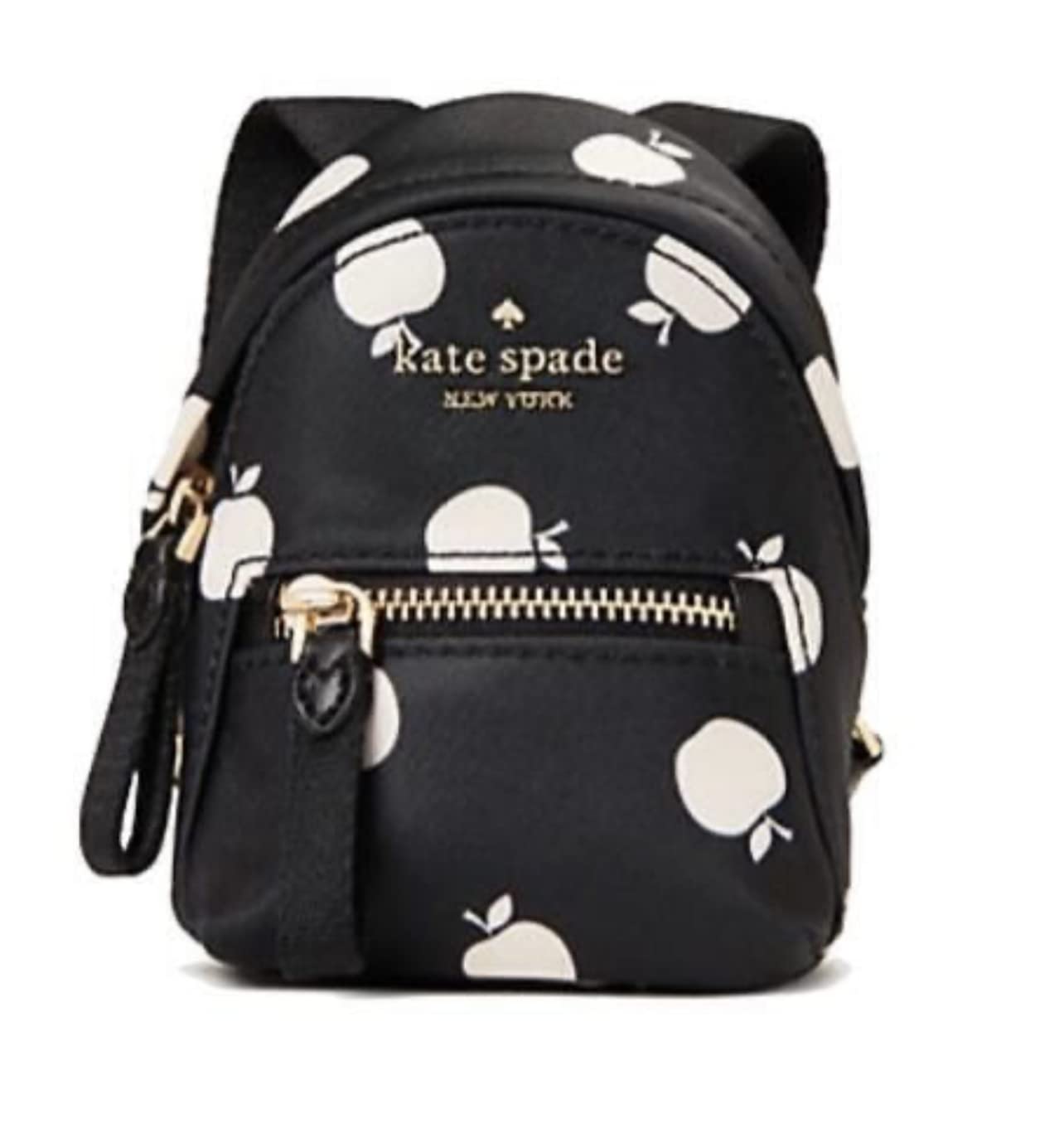 Kate Spade Women's Chelsea Mini Apple Backpack Keychain Keyfob Bagcharm (Black)