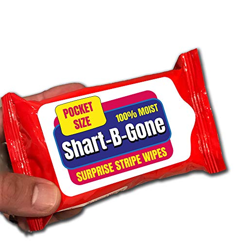 Shart Be Gone Surprise Stripe Wipes - Funny Moist Wipes for Teens and Adults - Travel Size