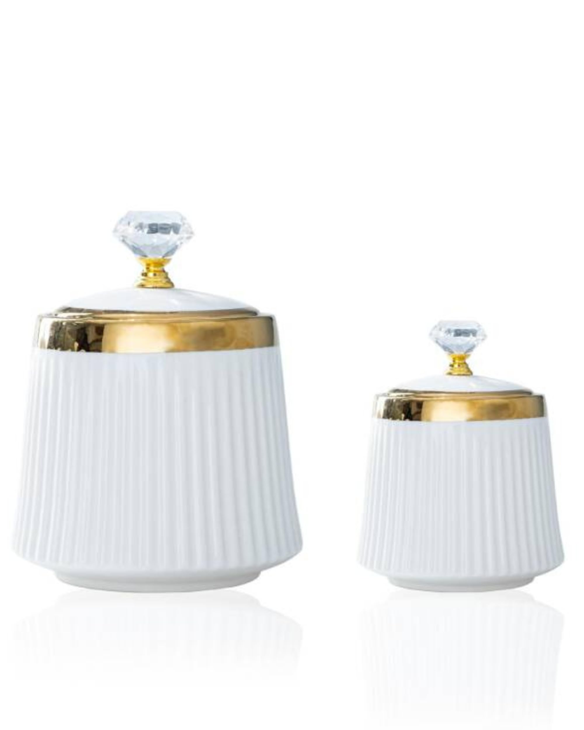 Acar White Gold7 Pcs Spice Bowls Porcelain Condiment Pots, Porcelain Spice Jar, Porcelain Seasoning Jar with Metal Stand