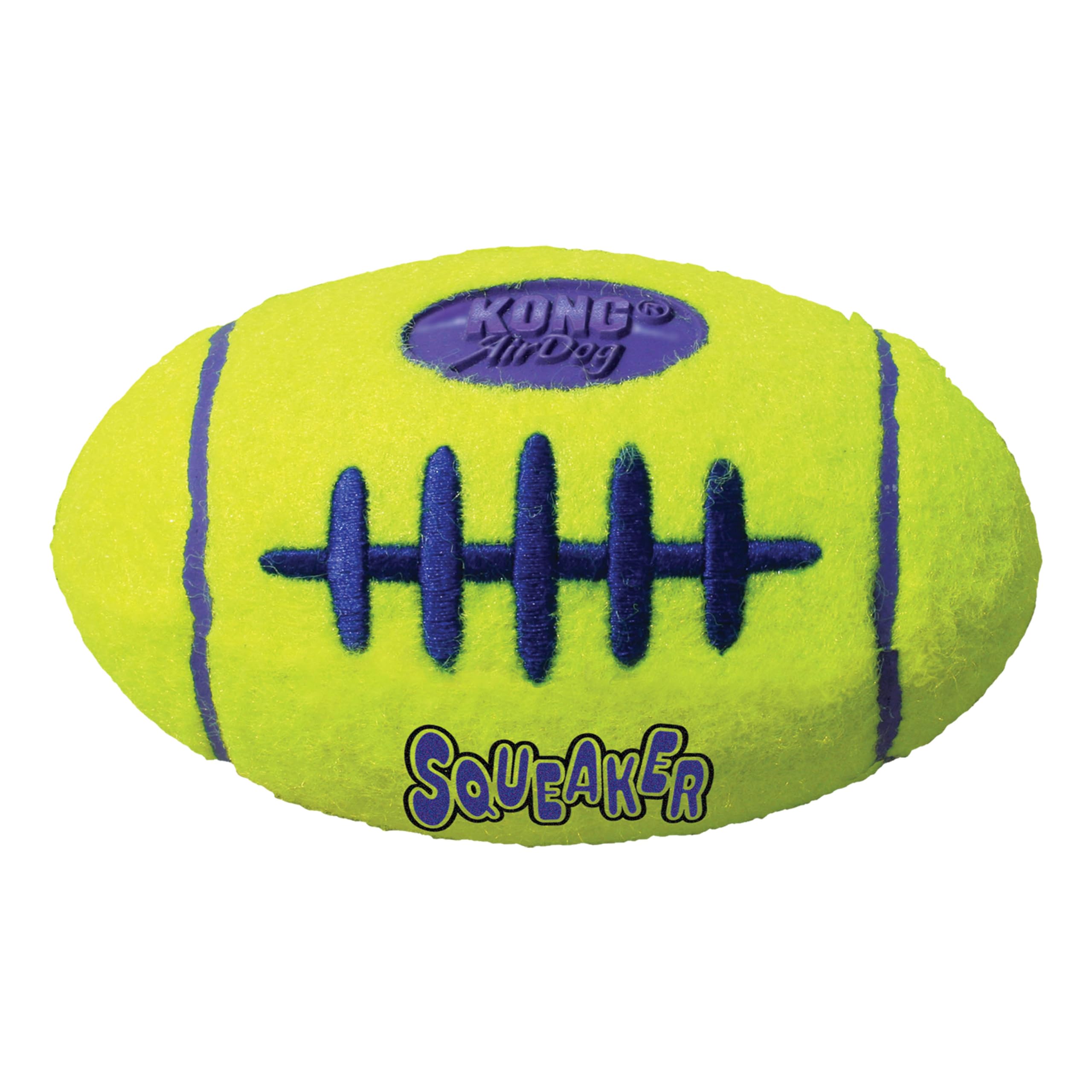KONG - AirDogÂŽ Squeaker Football - Squeaky Bounce and Fetch Toy, Tennis Ball Material - For Medium Dogs