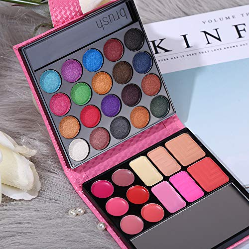 All in One Makeup Kit - 20 Eyeshadow, 6 Lip Glosses, 3 Blushers, 2 Powder, 1 Concealer, 1 Mirror, 1 Brush, Make Up Gift Set for Teen Girls, Beginners And Pros