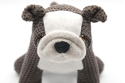 Unique Bulldog Plush Toy - Adorable Crinkle Toy with Squeaker - Suitable for Puppies to Large Dogs