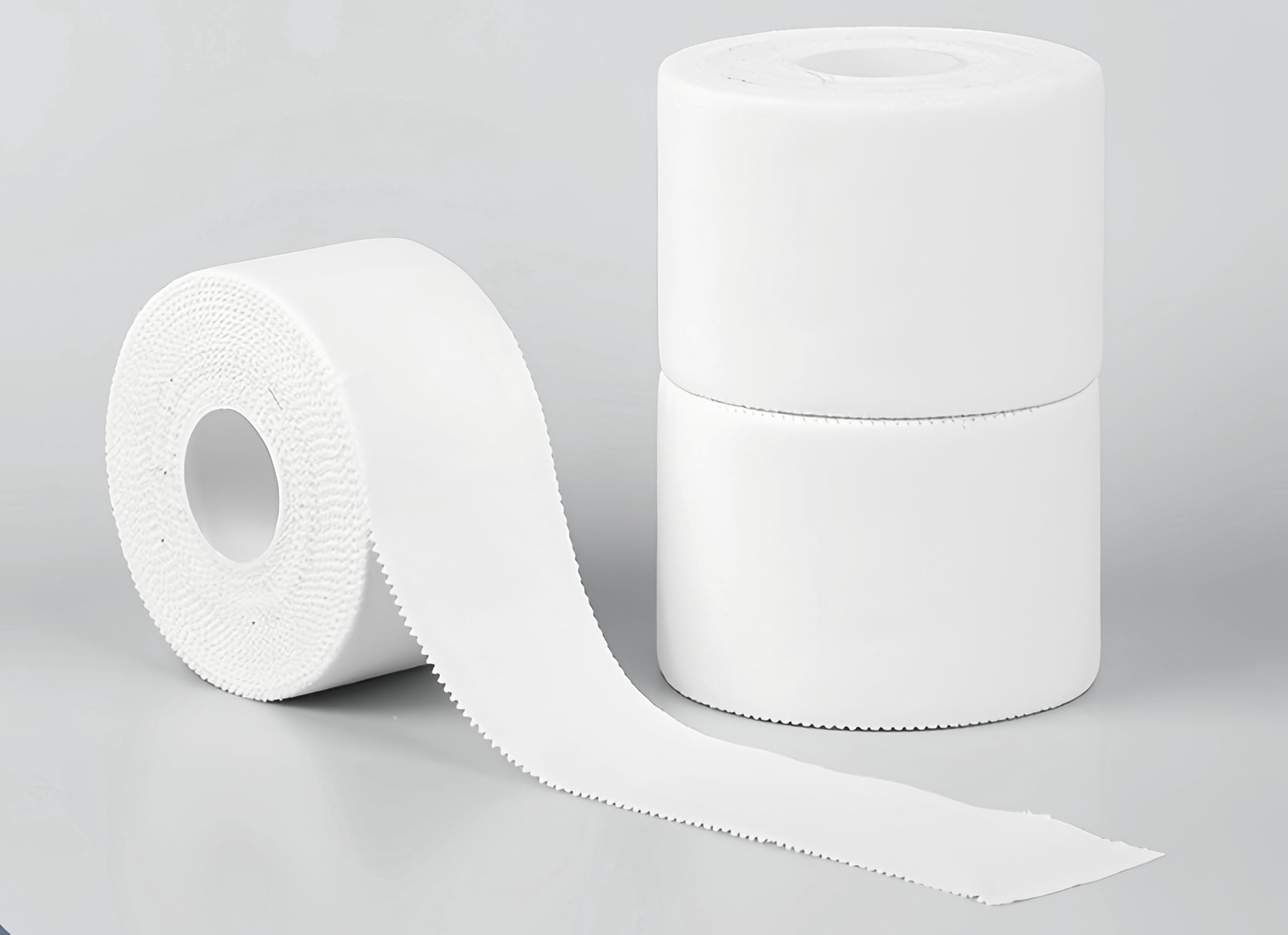 Athletic Sports Tape 3-Rolls White Very Strong Easy Tear No Sticky Residue Tape for Athlete & Sport Trainers & First Aid Injury Wrap,Suitable for Bats,Tennis,Gymnastics & Boxing๏ผ1.5in X 45ft๏ผ