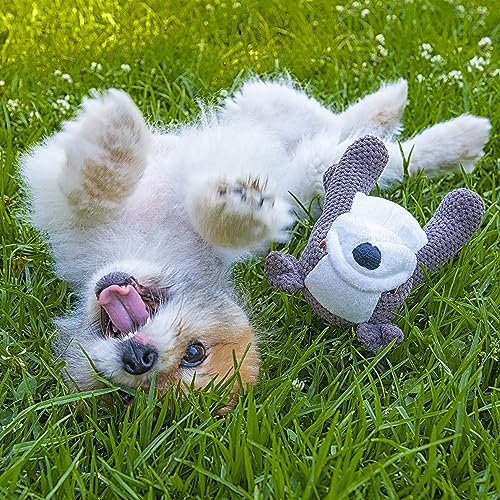 Unique Bulldog Plush Toy - Adorable Crinkle Toy with Squeaker - Suitable for Puppies to Large Dogs