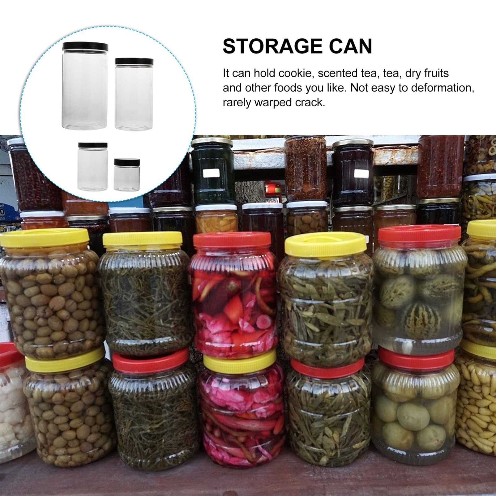8pcs Plastic Storage Tank Nut Container Storage Sealed Can Food Jar Cookie Jar Coffee Bean Jar Transparent Sealed Bottles Storage Can Dried Fruit Jar Tea Jar