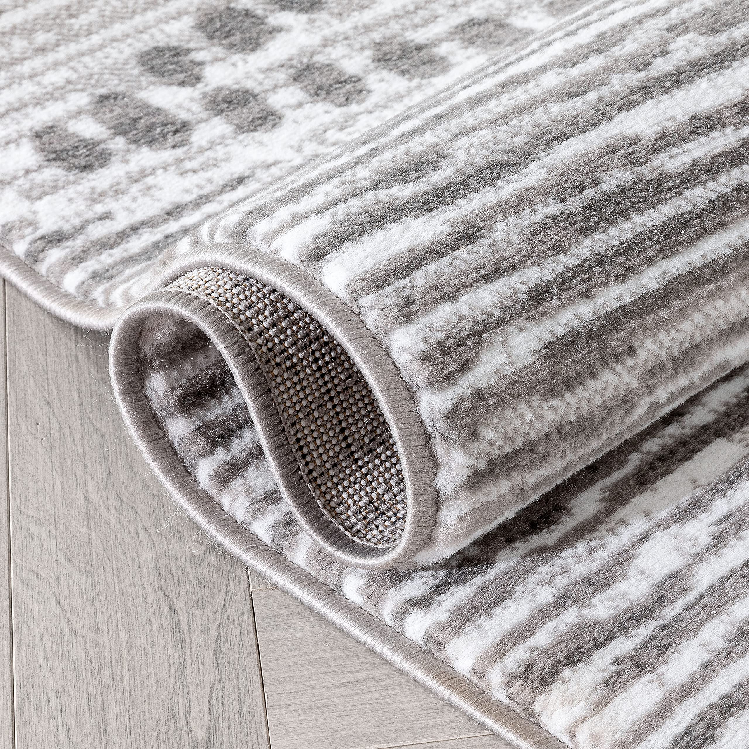 Well Woven Axasta Ivory Grey Diamond Medallion Tribal Area Rug 5x7 (5'3" x 7'3")