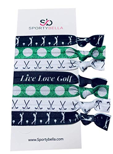 Golf Hair Accessories, Girls Golf Hair Ties, No Crease Golf Hair Elastics Set, Gift for Female Golfers