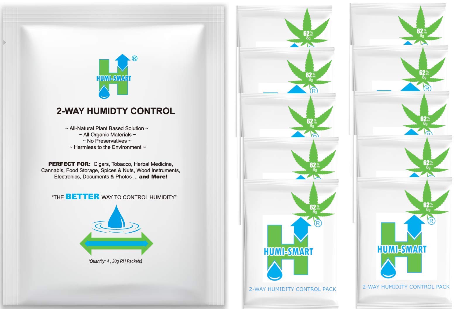 Humi-Smart 2-Way Control 62% RH 8g 10-Pack