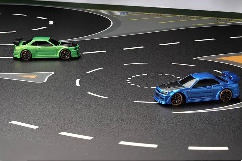 CALLPHA Race Track Scene Mat Vehicles Model Turbo Racing 1/76 Mini RC Car Parts Plastic Rubber Race Track (90 * 60cm)