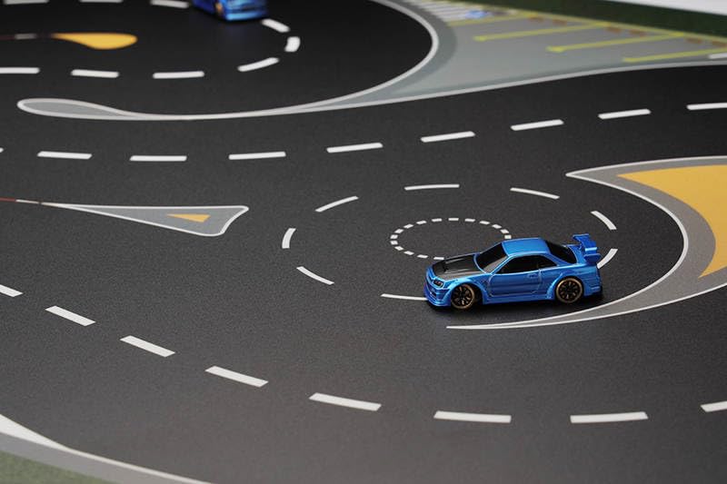 CALLPHA Race Track Scene Mat Vehicles Model Turbo Racing 1/76 Mini RC Car Parts Plastic Rubber Race Track (90 * 60cm)