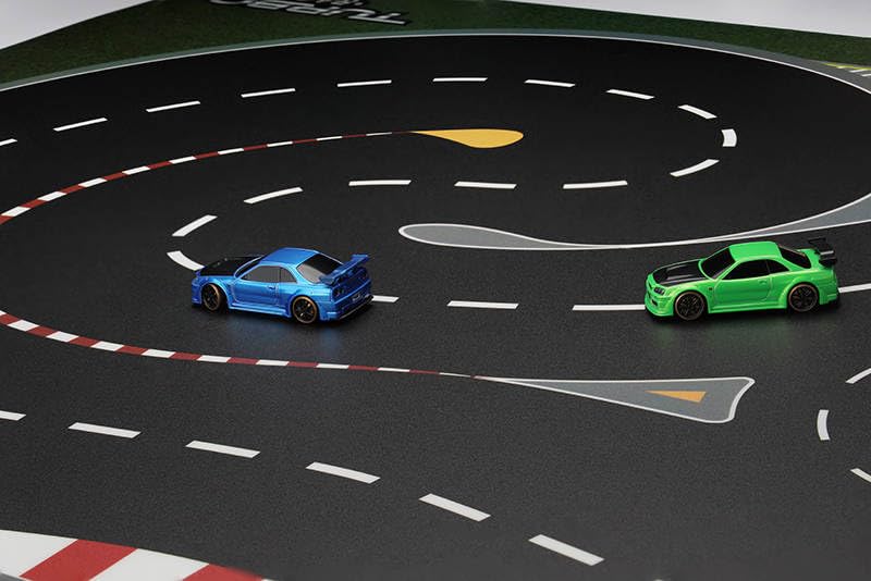 CALLPHA Race Track Scene Mat Vehicles Model Turbo Racing 1/76 Mini RC Car Parts Plastic Rubber Race Track (90 * 60cm)
