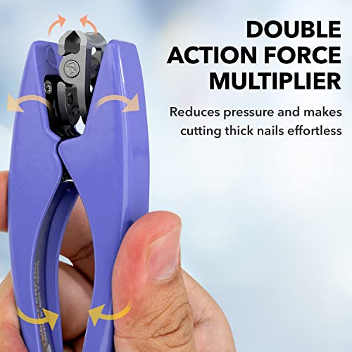 Clipperpro Omega Select Fingernail Clipper - Senior Finger Nail Clippers for Women and Men | Ergonomic Nail Cutter Clipper with 180 Degree Swivel Head | Sharp, Durable Thick Nail Clippers