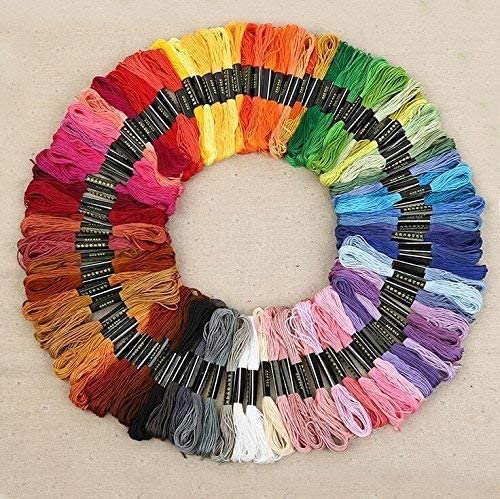 Arts Collection Cotton Embroidery Thread Set (Multicolor, Pack of 100)