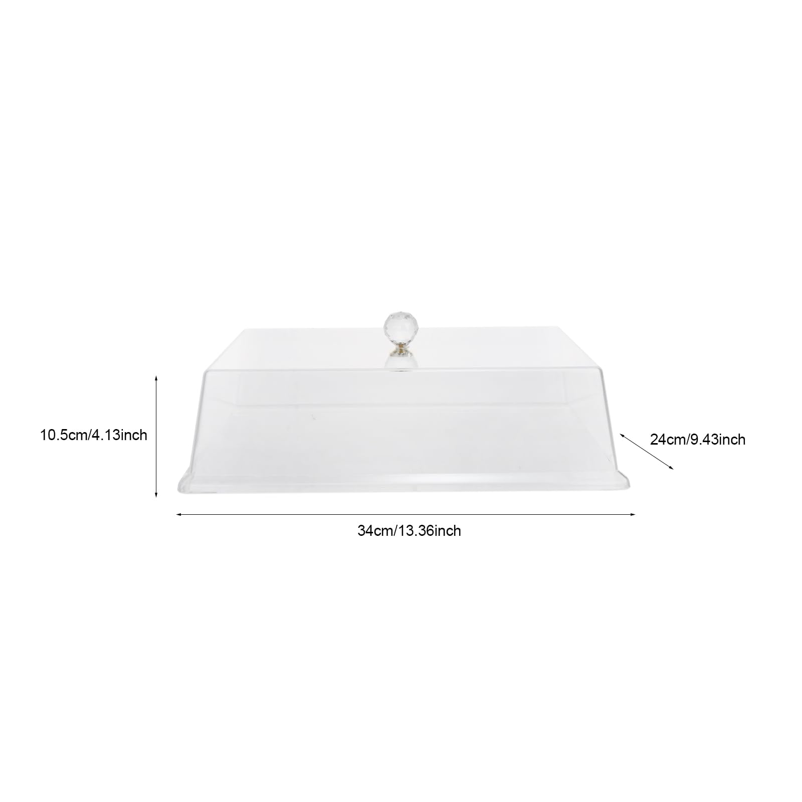 Luxshiny Cake Stand Cover, Cake Dome Rectangular Food Cover Cake Display Stand Cover for Home Kitchen Party (34* 24* 10.5cm)